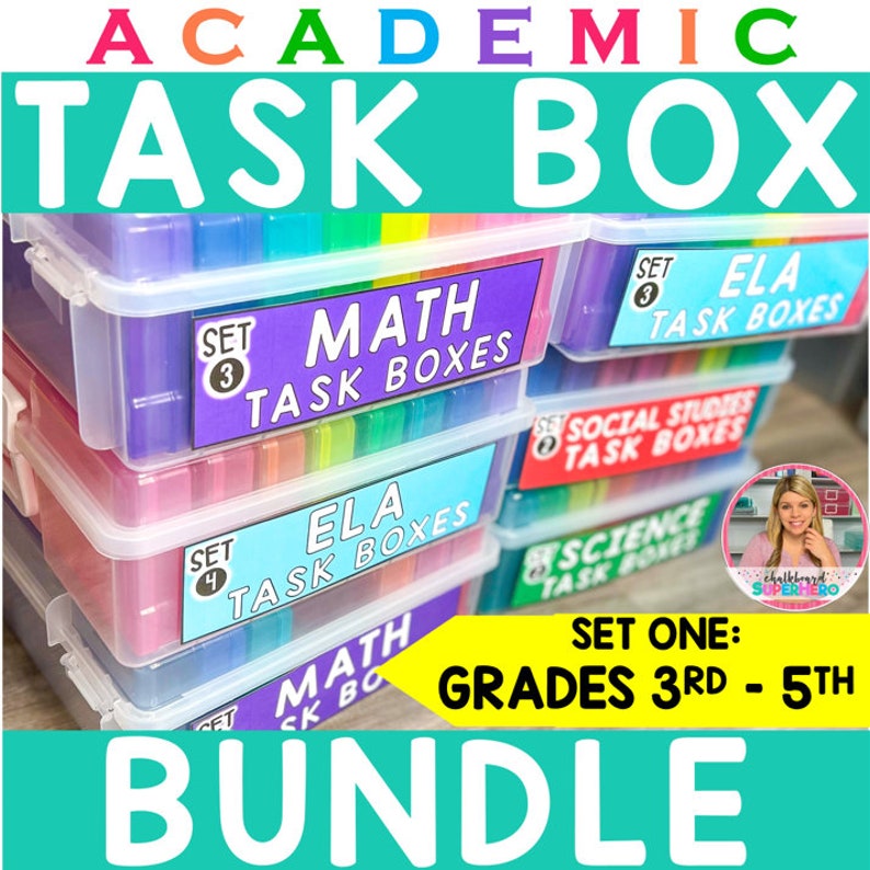 BUNDLE: ALL 6 Academic Task Boxes grades 3-5 With 6 Carrying Cases - Etsy