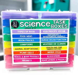 Math Task Boxes: Set 1 grades 3-5 With Carrying Case - Etsy