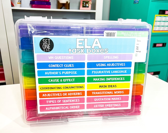 ELA Task Boxes: Set 1 grades 3-5 With Carrying Case - Etsy