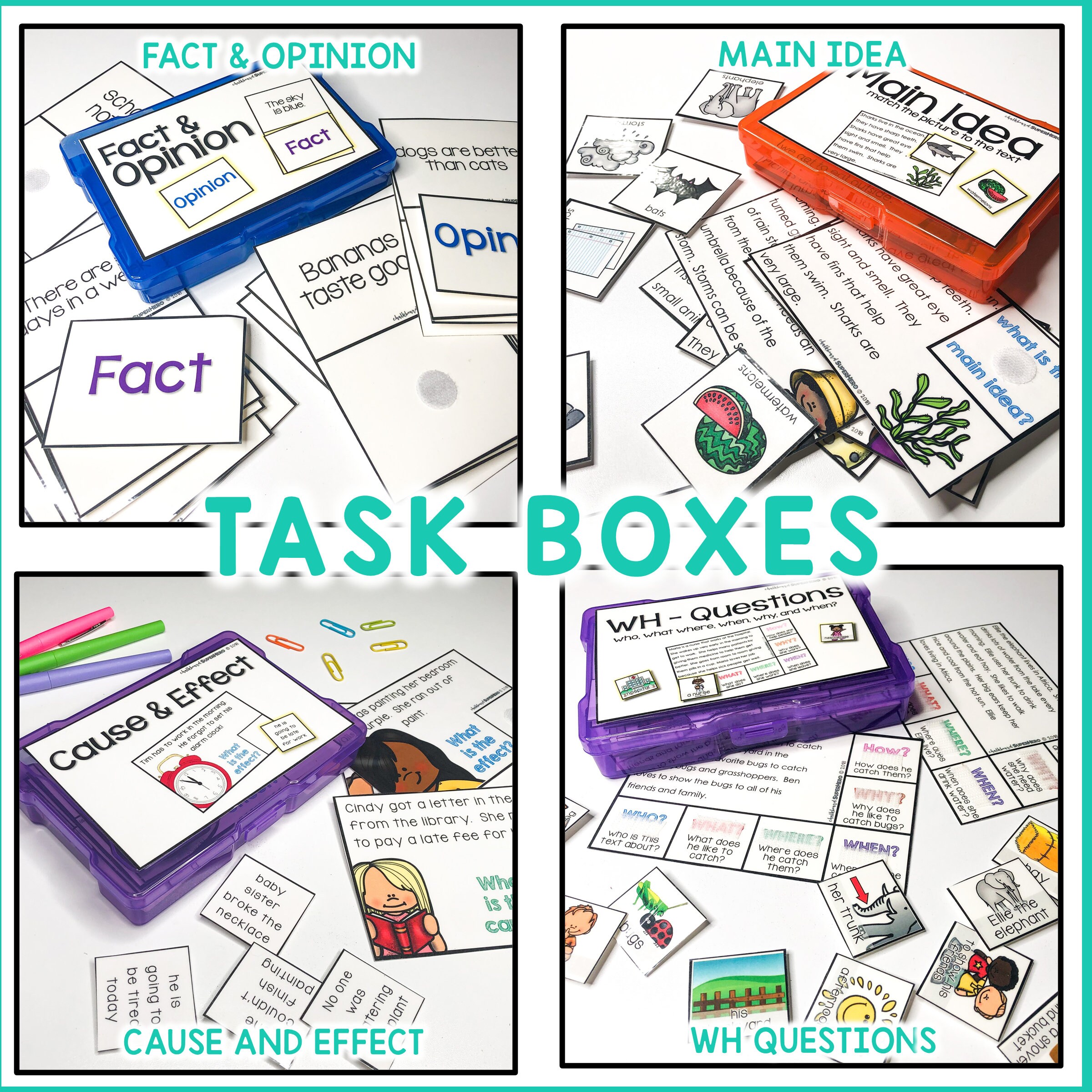 ELA Task Boxes: Set 1 K-2 With Carrying Case - Etsy