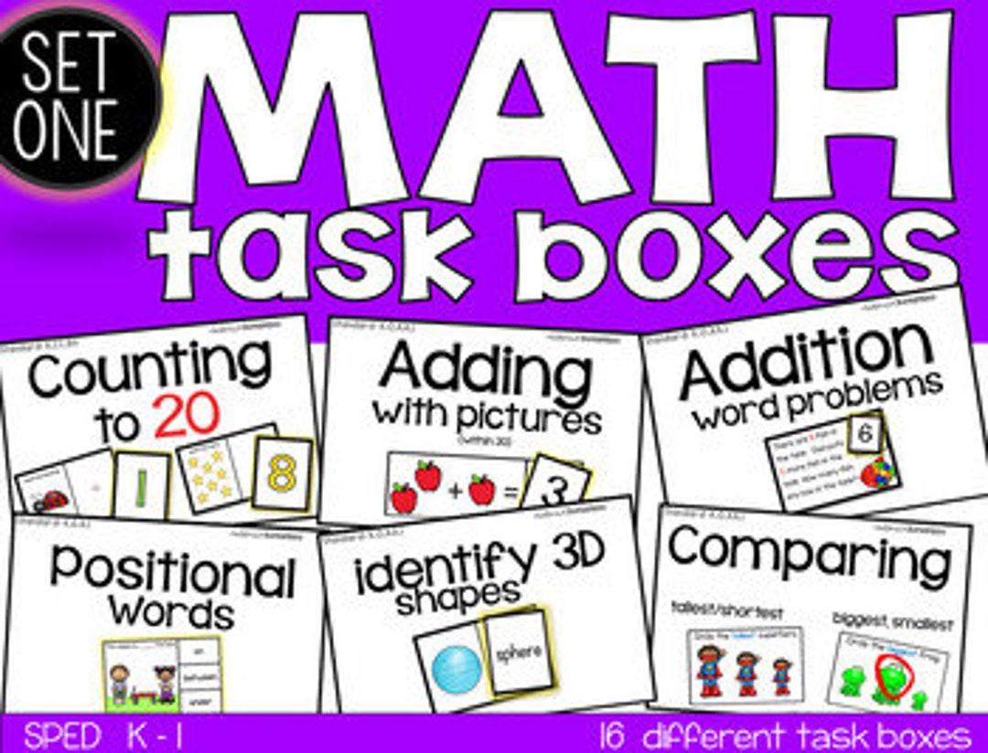 Math Task Boxes: Set 1 (grades K-2) With Carrying Case - Etsy