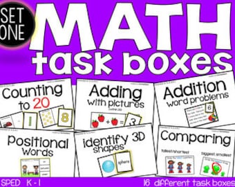 Math Task Boxes: Set 1 grades 3-5 With Carrying Case - Etsy