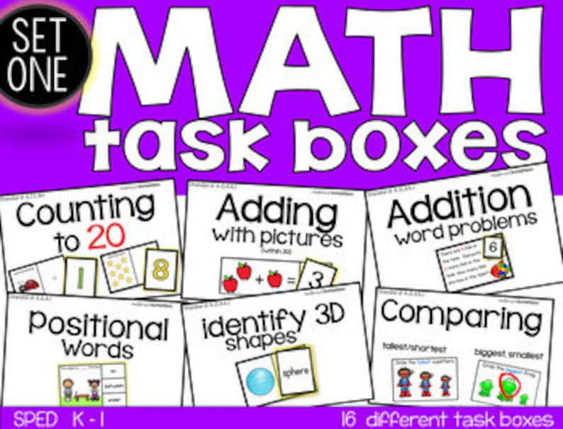 Math Task Boxes: Set 1 (grades K-2) With Carrying Case - Etsy