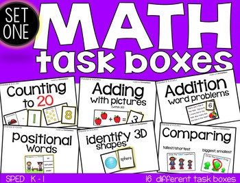 Math Task Boxes: Set 1 (grades K-2) With Carrying Case - Etsy