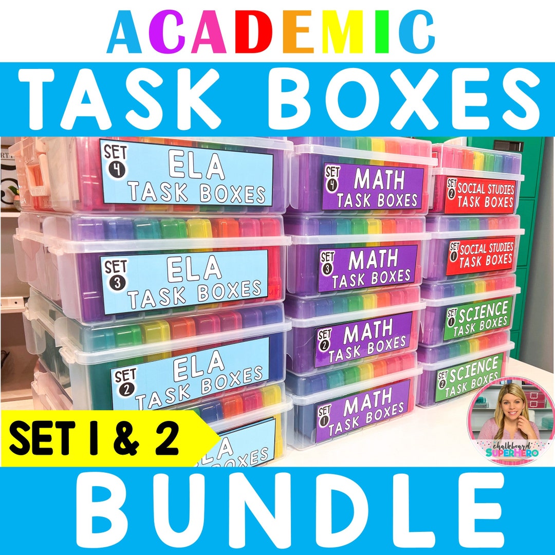 BUNDLE: ALL 12 Academic Task Boxes (grades K-2) With 12 Carrying Cases ...