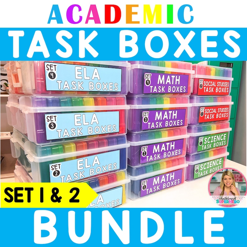 BUNDLE: ALL 12 Academic Task Boxes (grades K-2) With 12 Carrying Cases ...