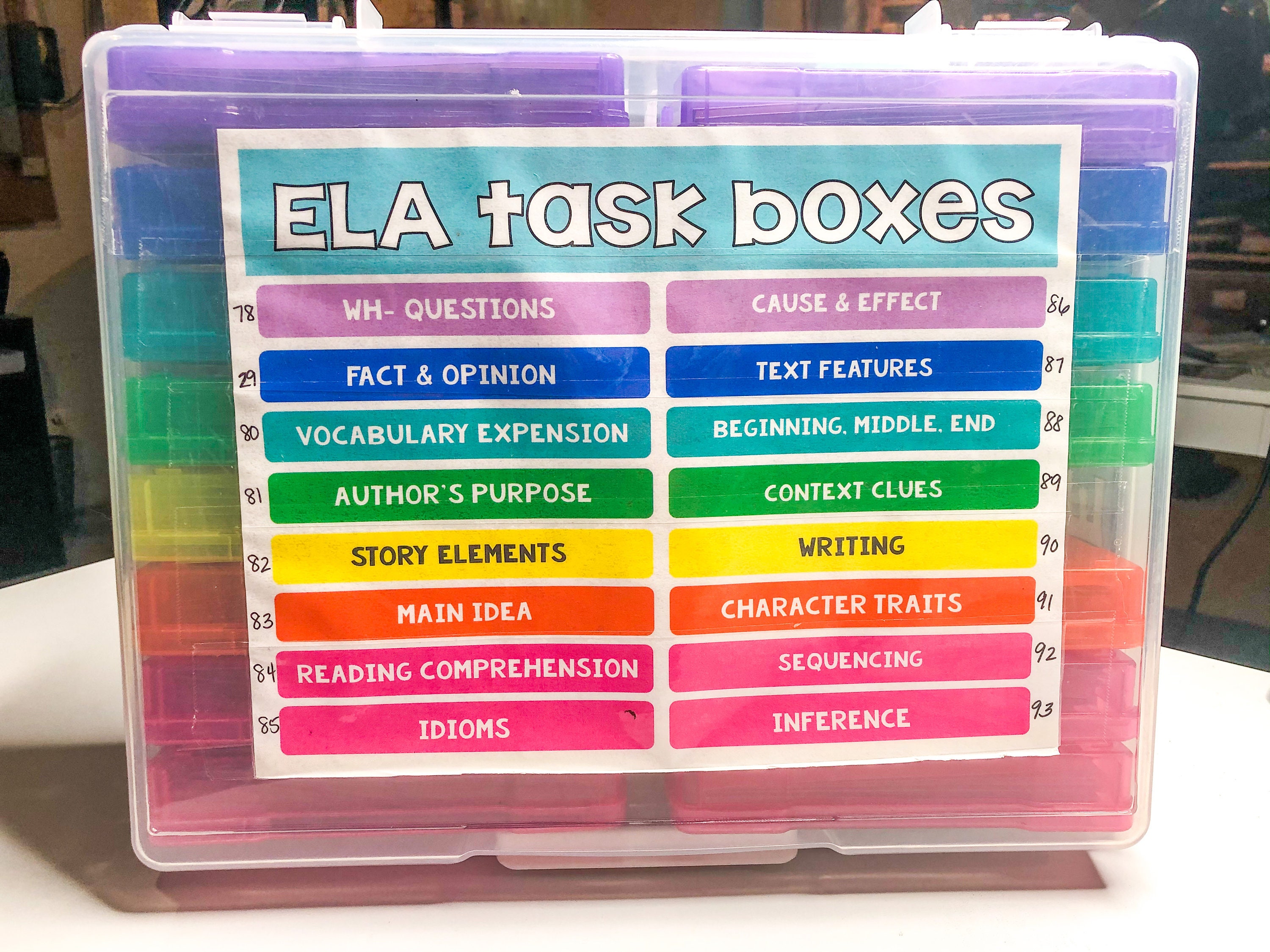 ELA Task Boxes: Set 1 (K-2) With Carrying Case - Etsy