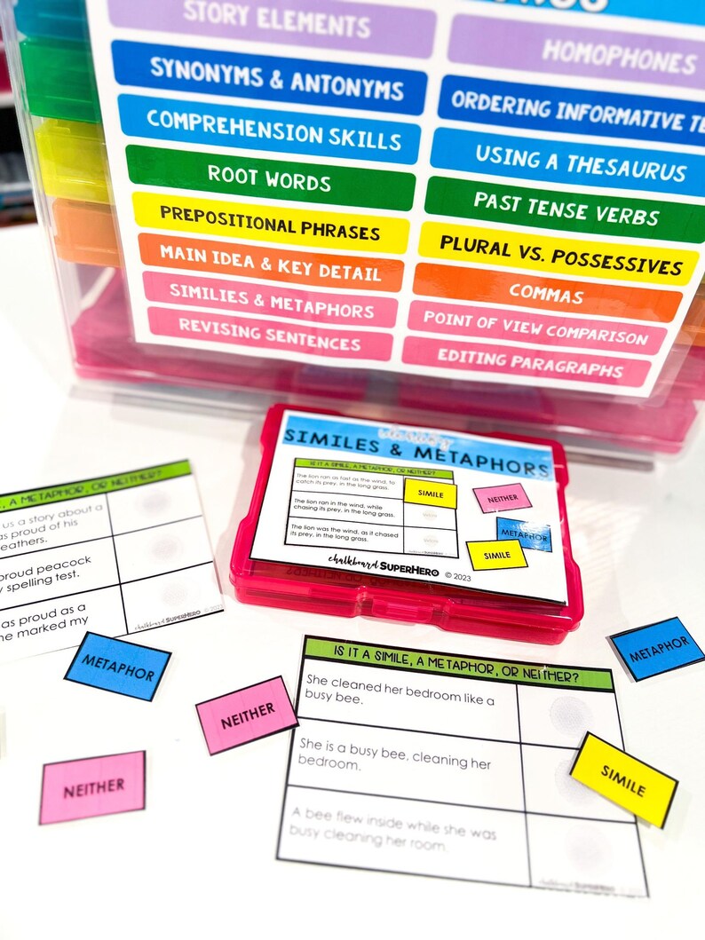 ELA Task Boxes: Set 2 (grades 3-5) With Carrying Case - Etsy