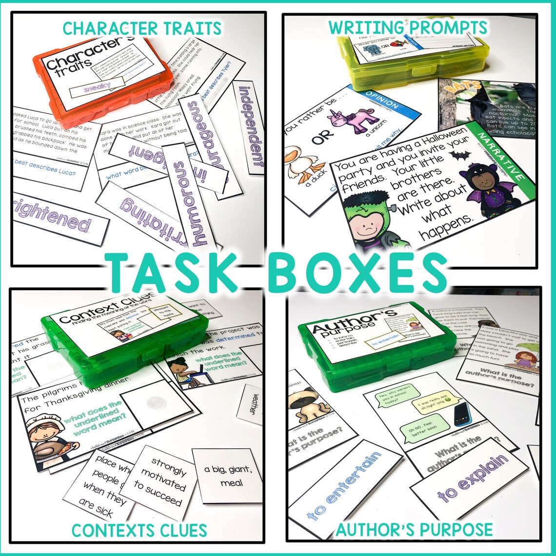 ELA Task Boxes: Set 1 K-2 With Carrying Case - Etsy