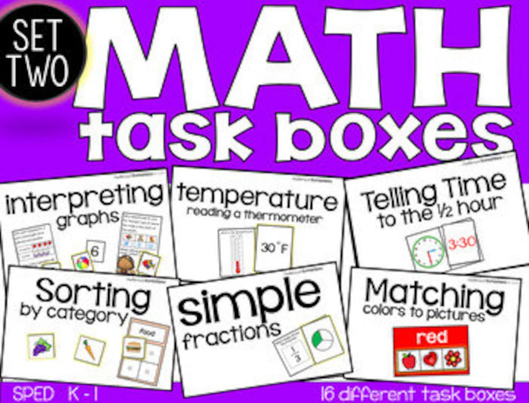 Math Task Boxes: Set 2 (grades K-2) With Carrying Case - Etsy