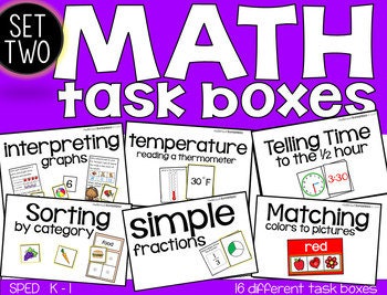 Math Task Boxes: Set 2 (grades K-2) With Carrying Case - Etsy