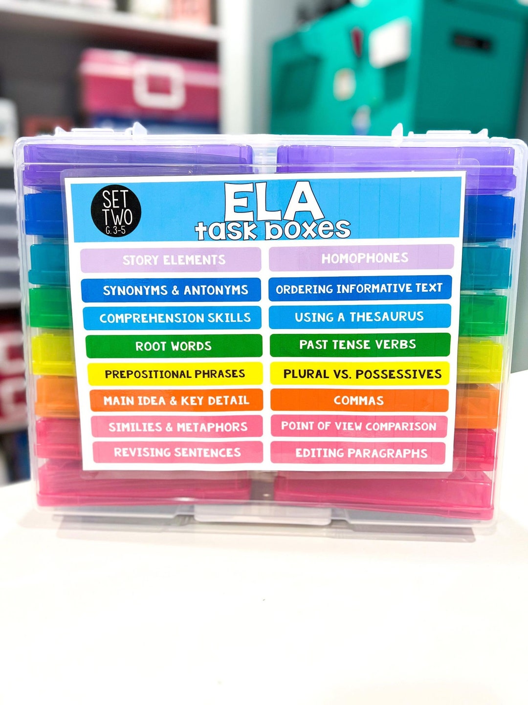 ELA Task Boxes: Set 2 (grades 3-5) With Carrying Case - Etsy