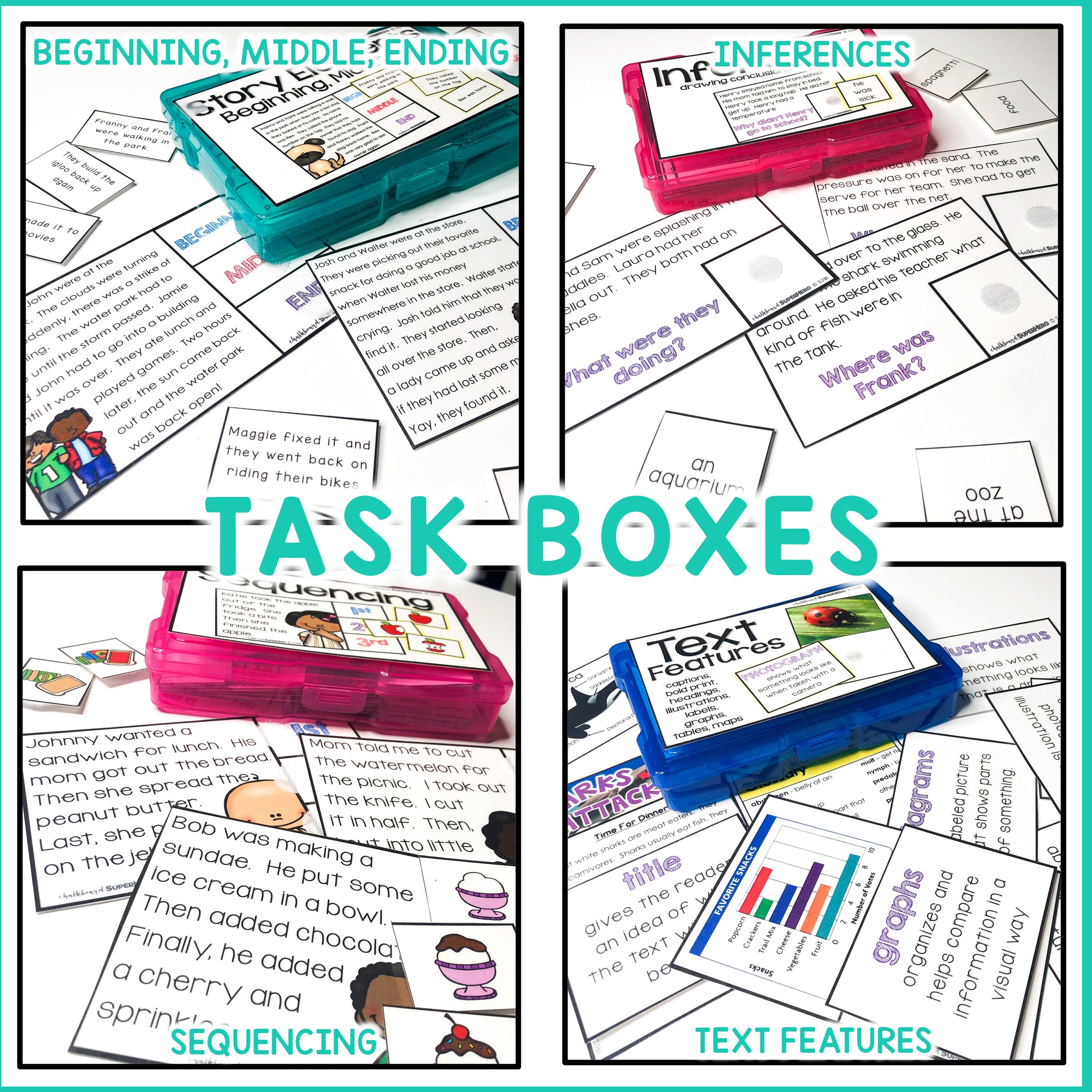 ELA Task Boxes: Set 1 (K-2) With Carrying Case - Etsy