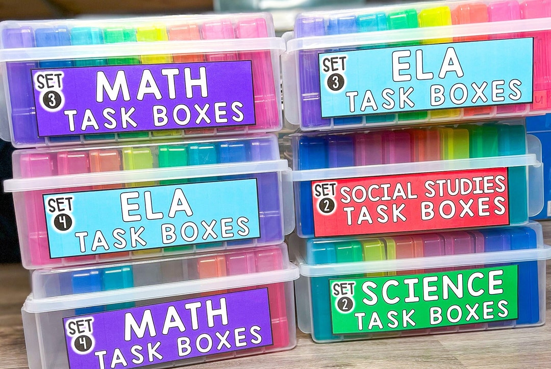 BUNDLE: ALL 6 Academic Task Boxes (grades K-2) With 6 Carrying Cases ...