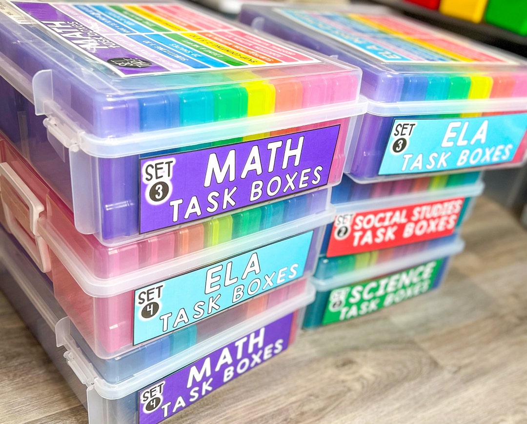 BUNDLE: ALL 6 Academic Task Boxes (grades K-2) With 6 Carrying Cases ...
