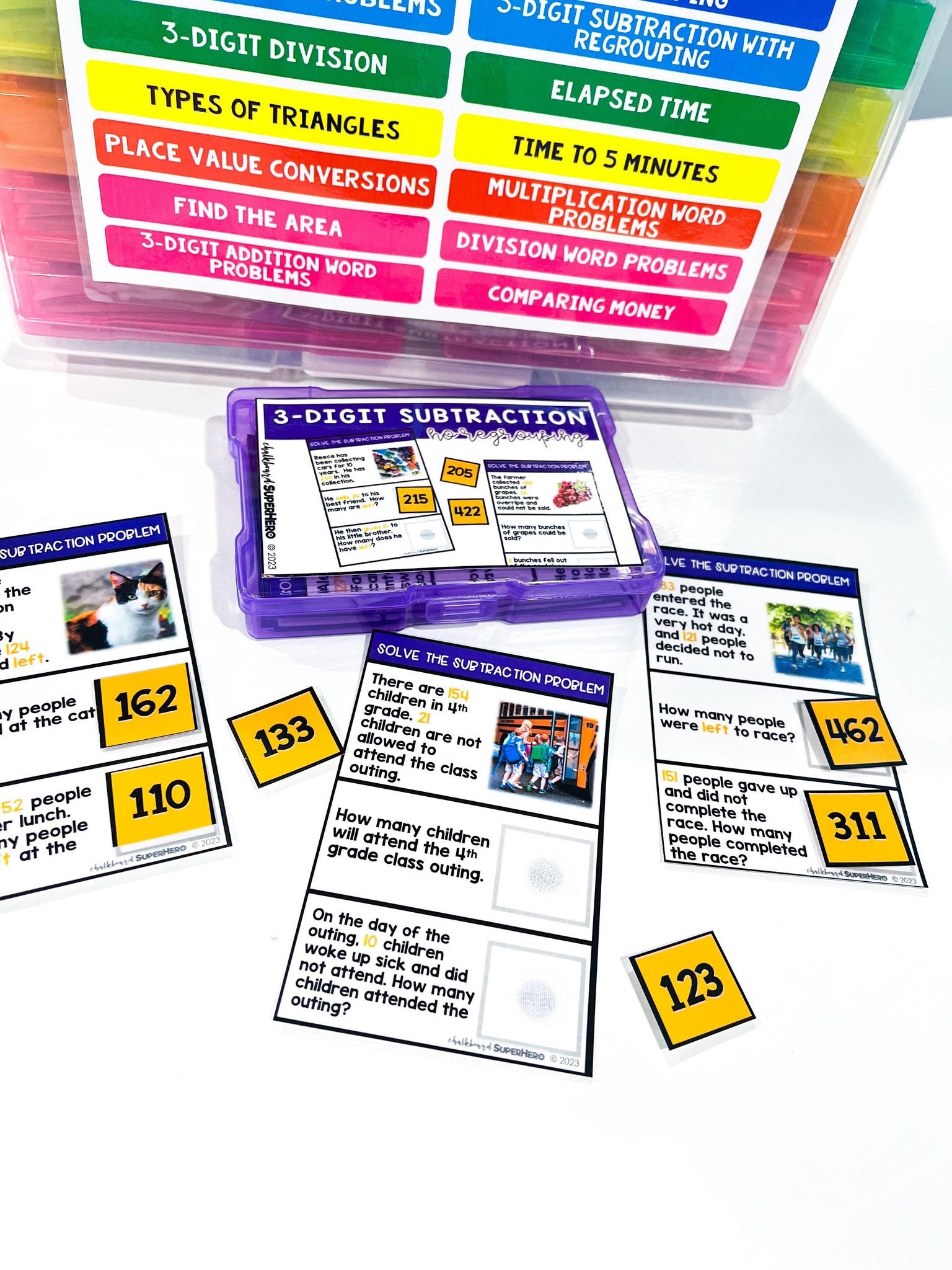 Math Task Boxes: Set 2 (grades 3-5) With Carrying Case - Etsy