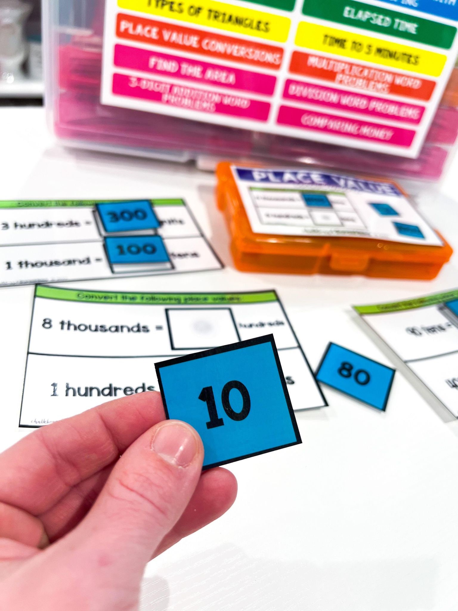 Math Task Boxes: Set 2 (grades 3-5) With Carrying Case - Etsy