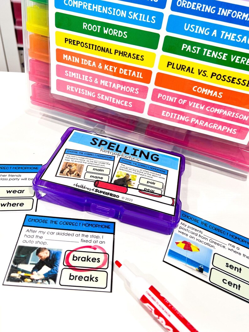 ELA Task Boxes: Set 2 (grades 3-5) With Carrying Case - Etsy