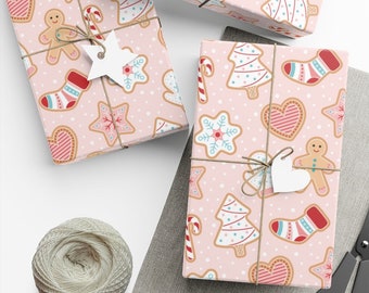 Pink Gingerbread Wrapping Paper - Etsy