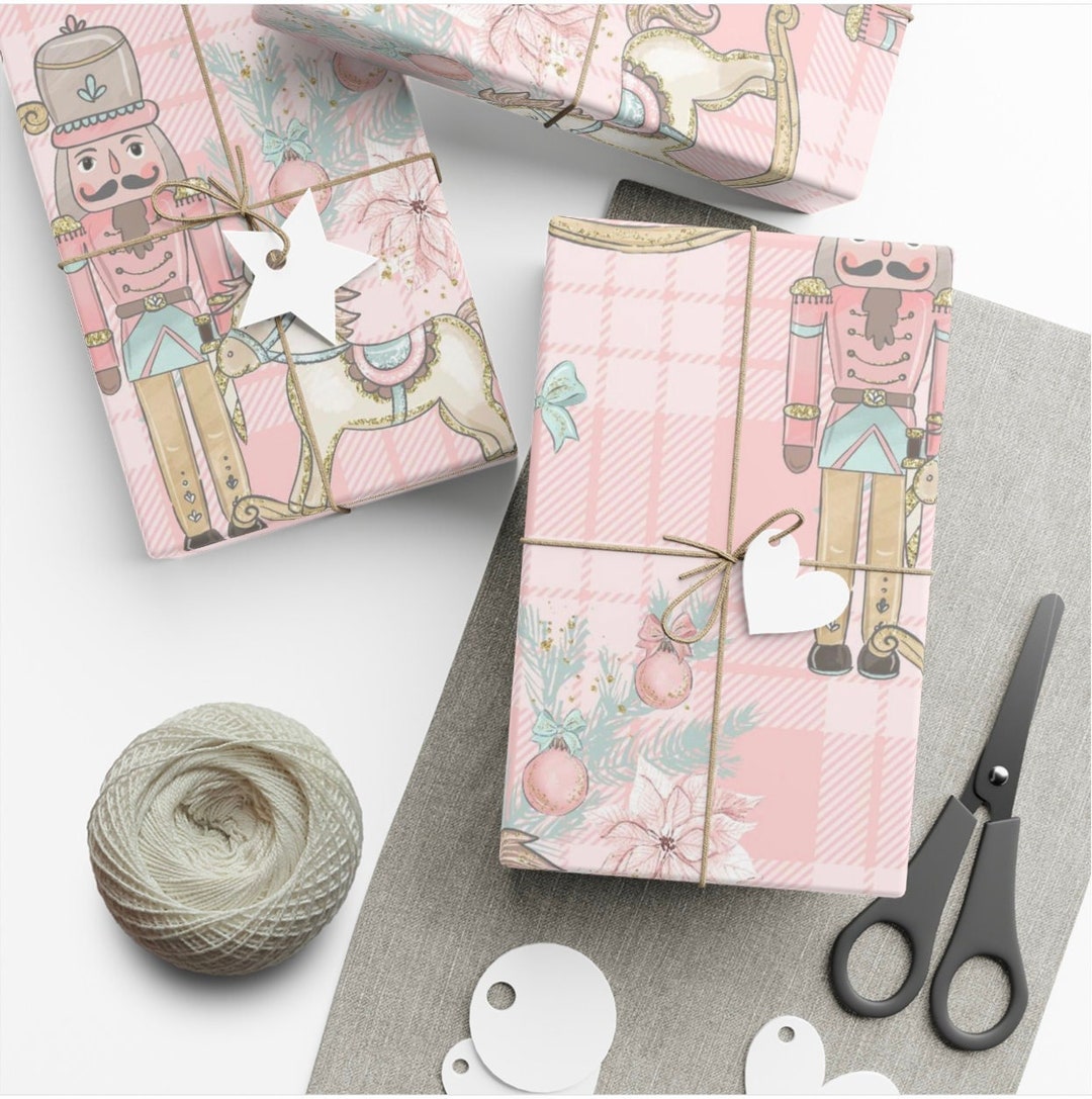 Pink Nutcracker Wrapping Paper, Holiday Gifts, Christmas Wrapping Paper ...