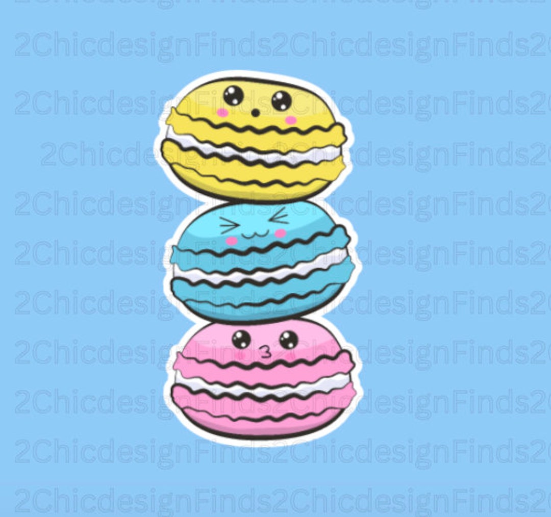 Colorful Kawaii Macaroon Sticker Decal for Laptop, Planners Planner ...
