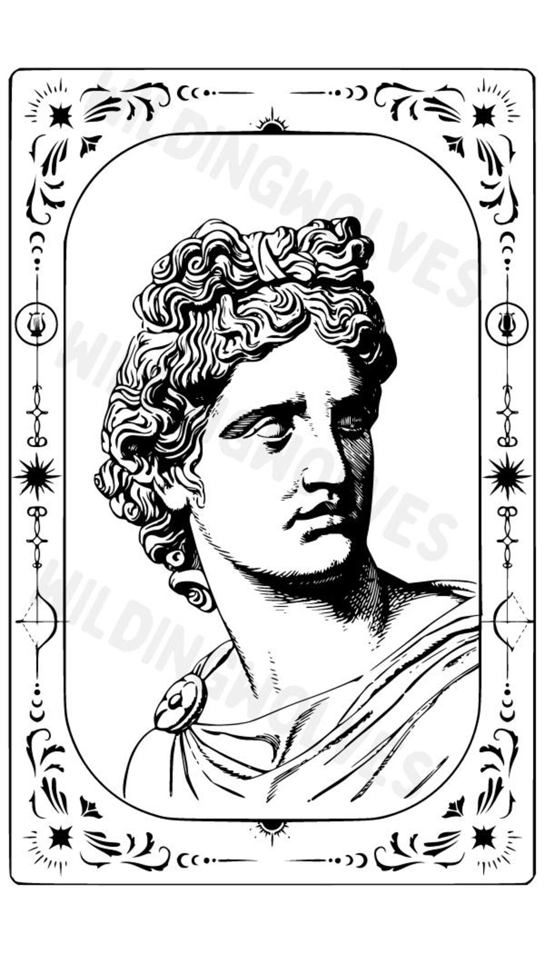 Lord Apollo SVG PNG JPEG Digital File for Laser Printing or Engraving ...