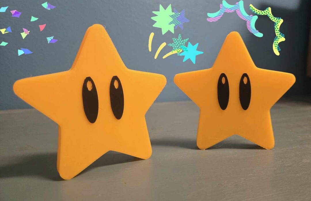 3D Printed Star Desk Toy | Retro Gaming Decor | Yellow Power Star ...