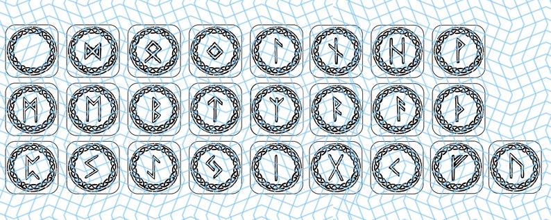 Elder Futhark Runes SVG PNG JPED File for Crafting, Laser Engraving and ...