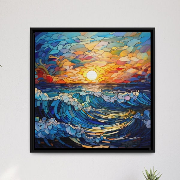 Beach Sunrise Stained Glass - Etsy