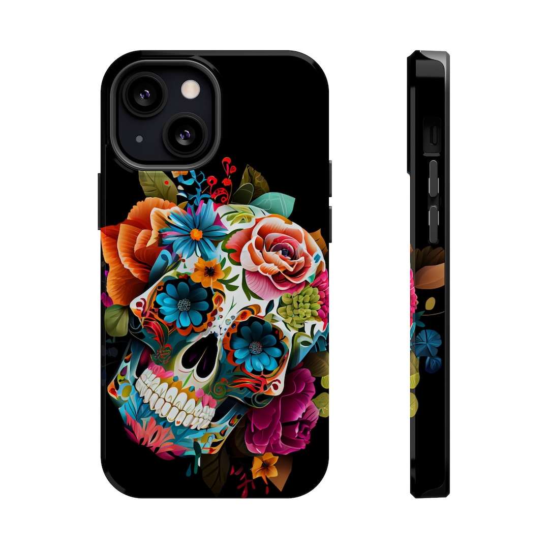 Sugar Skull Phone Case Black Magsafe Compatible Fits iPhone - Etsy