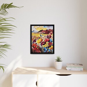 Square & Rectangular Framed Wall Art Abstract Floral Wall Décor Vibrant ...