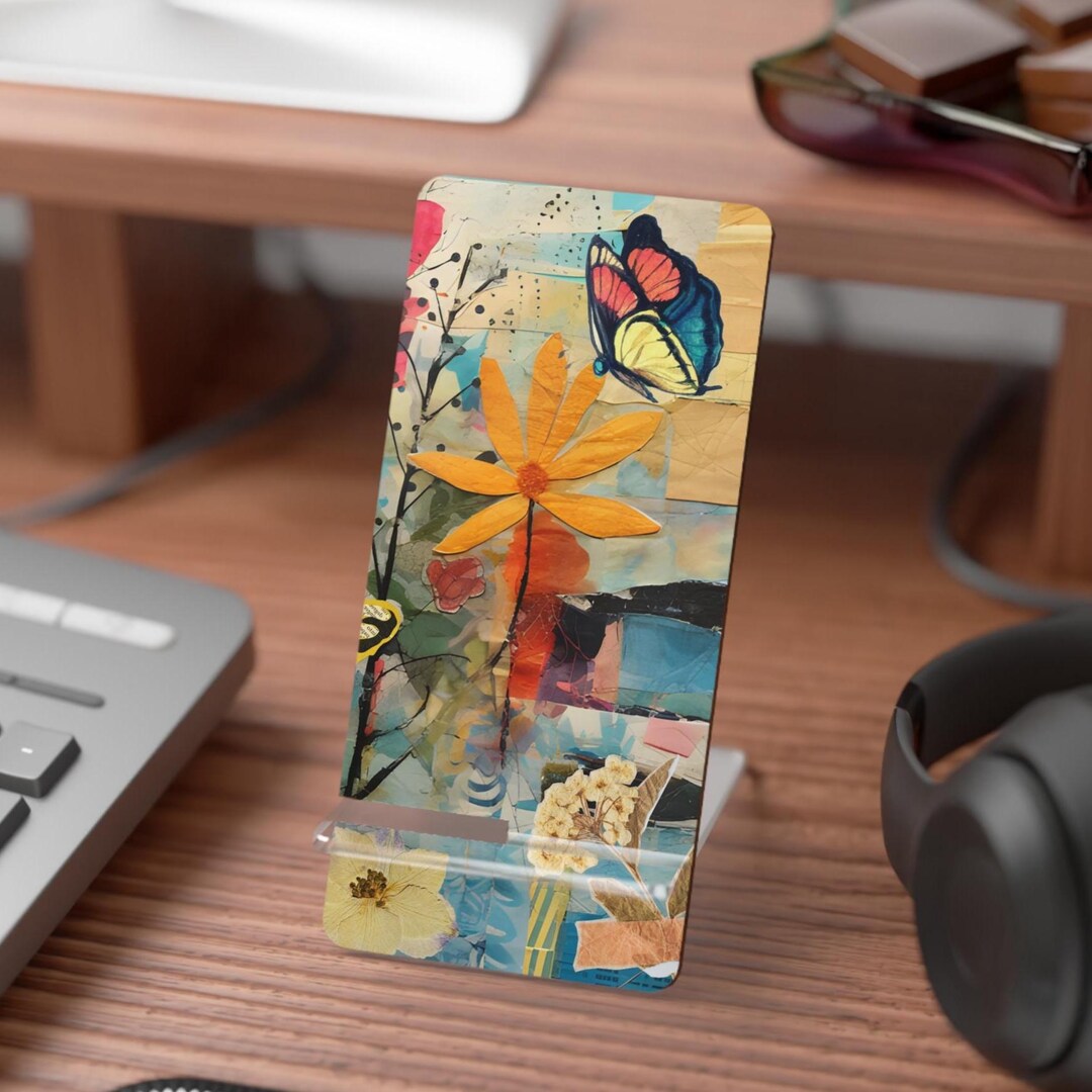 Floral Phone Stand | Mobile Display | Butterfly Flowers Smartphone ...