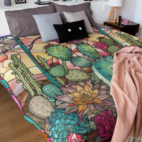 Cactus Bedding Queen - Etsy