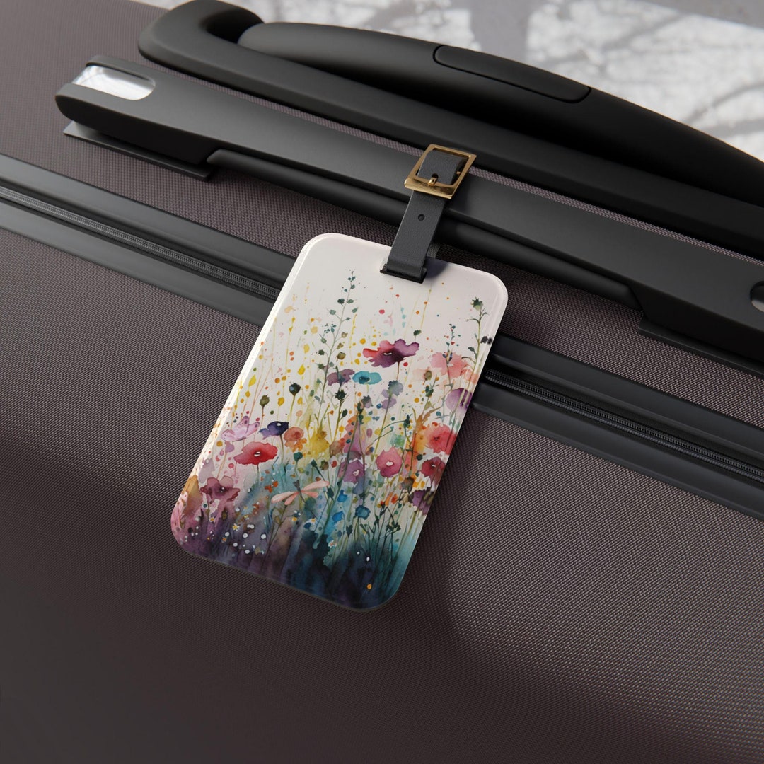 Acrylic Luggage Tag | Wildflower Baggage Tags | Suitcase Contact ...