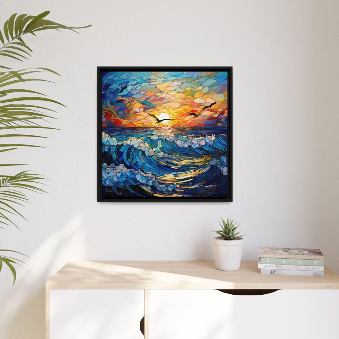 Square & Rectangular Landscape Portrait Framed Wall Art Ocean Beach ...