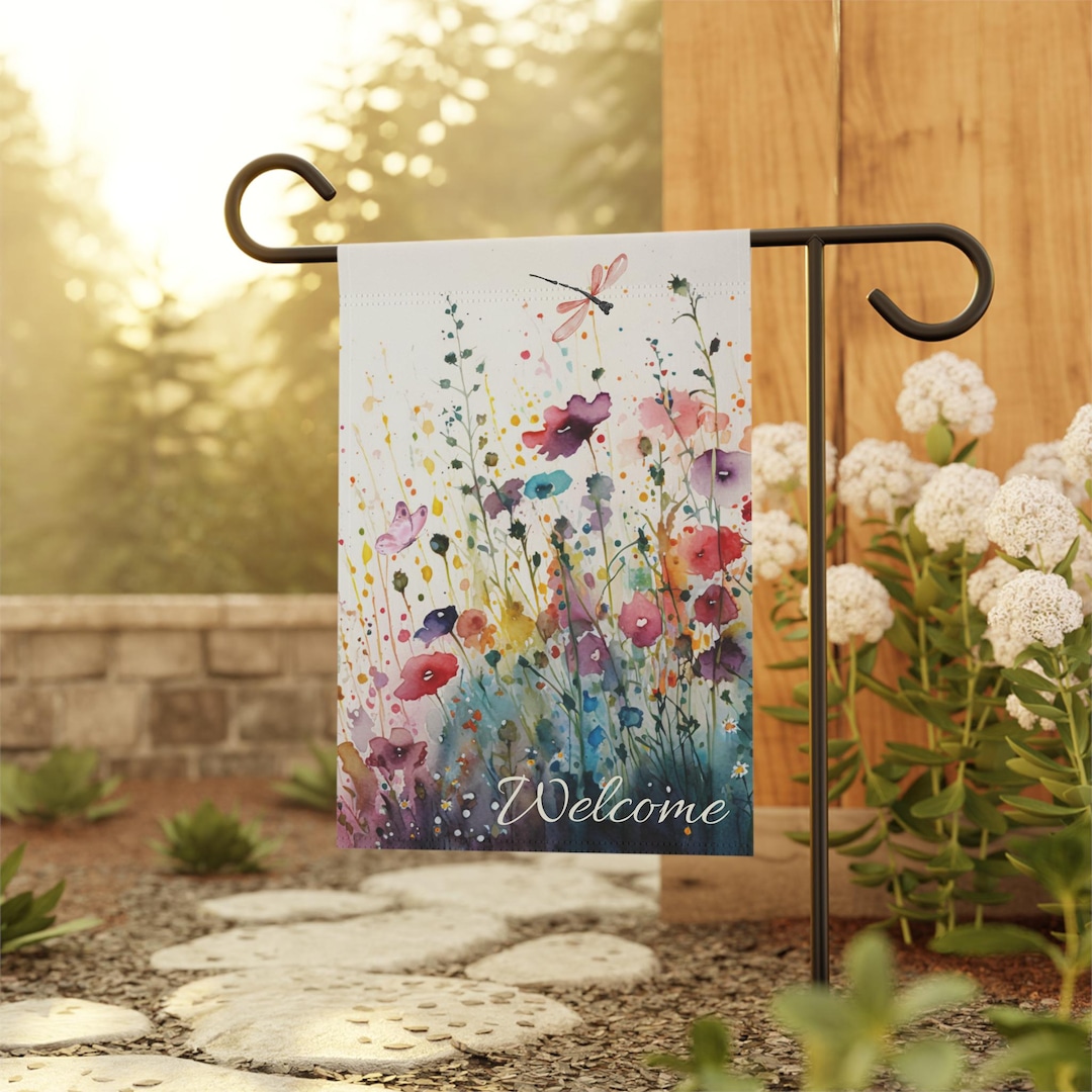 Garden Flag – Watercolor Wildflowers Floral Outdoor Decor | Spring ...