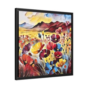 Square & Rectangular Framed Wall Art Abstract Floral Wall Décor Vibrant ...