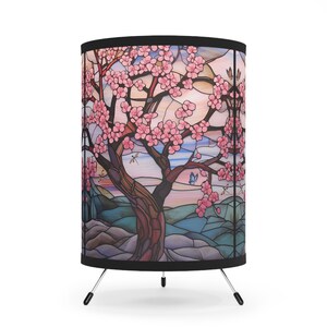 Sakura Tree Table Desk Lamp | Stained Glass Effect Cherry Blossoms ...