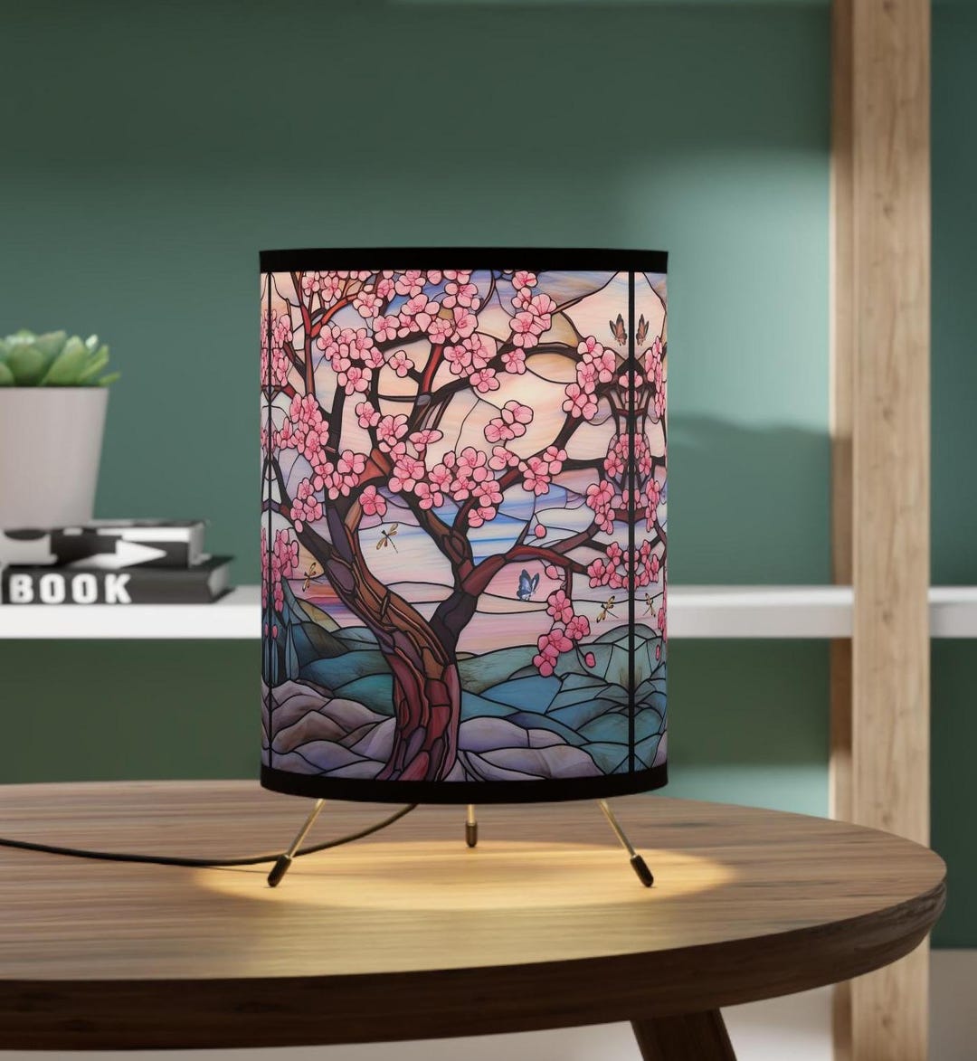 Sakura Tree Table Desk Lamp | Stained Glass Effect Cherry Blossoms ...