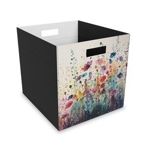 Watercolor Wildflowers Felt Storage Box Floral Home Décor & Smart ...