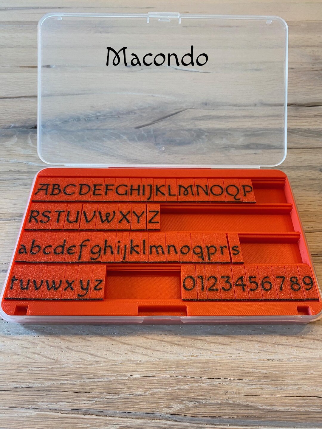 Macondo Font Alphabet Stamps - 10mm Uppercase & Lowercase With ...