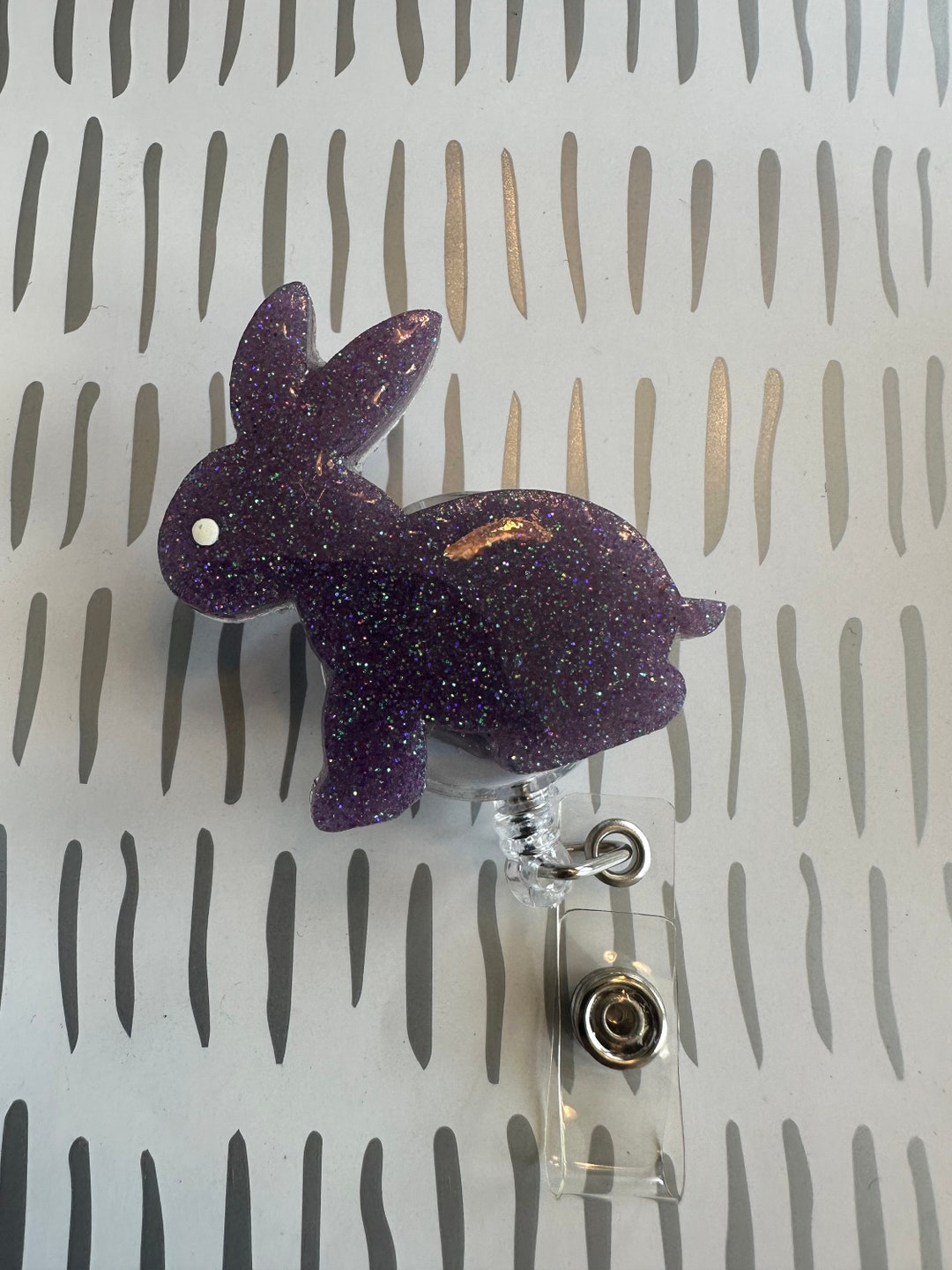 Purple Resin Bunny Rabbit Badge Reels - Etsy