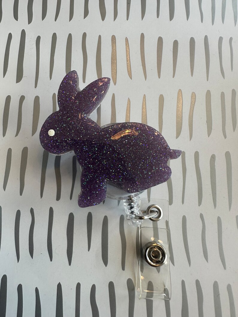 Purple Resin Bunny Rabbit Badge Reels - Etsy