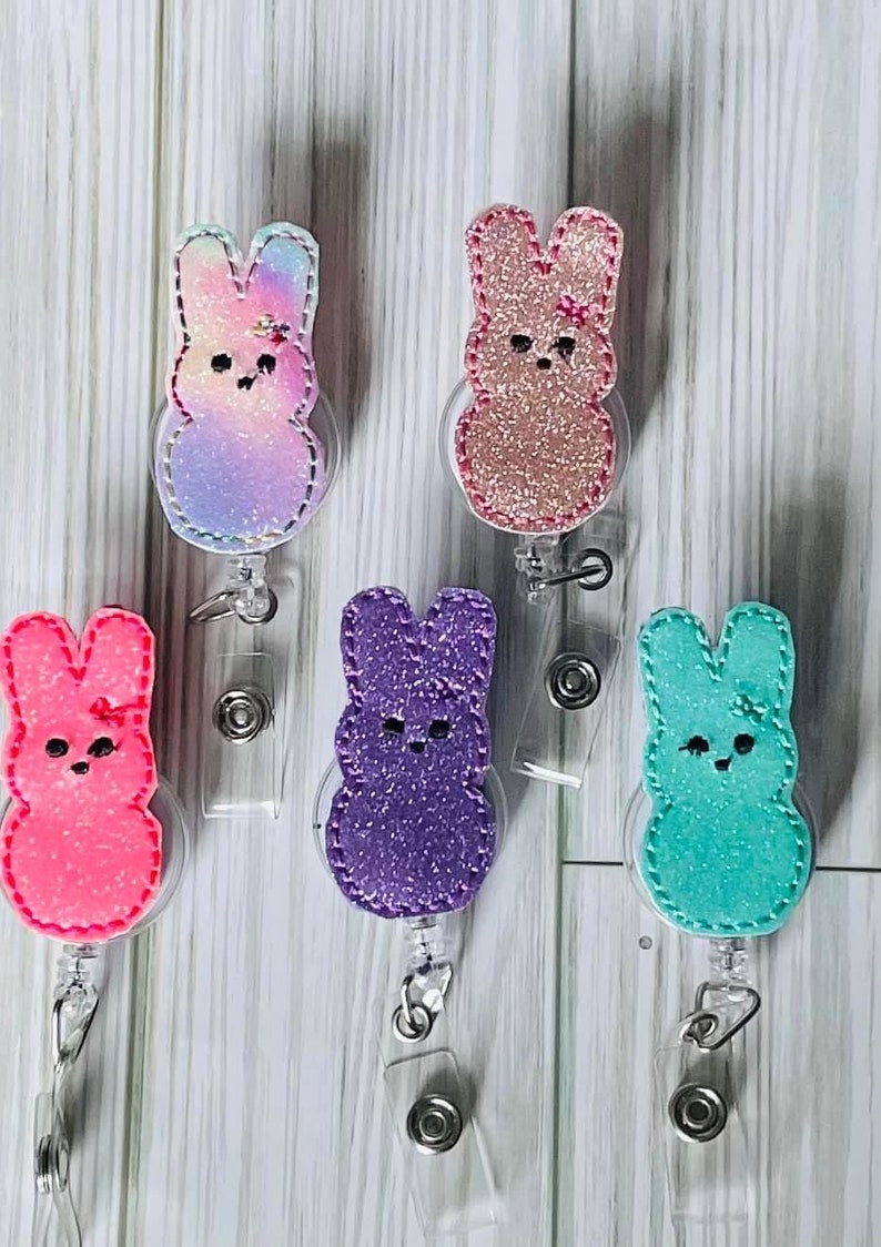 Purple Resin Bunny Rabbit Badge Reels - Etsy