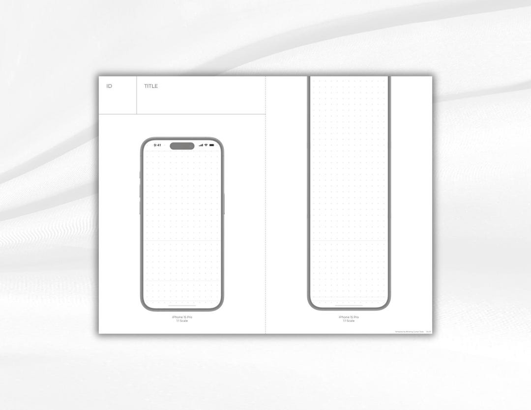 IPhone 15 Pro Dot Grid Template for UX/UI Designs, Wireframes and ...