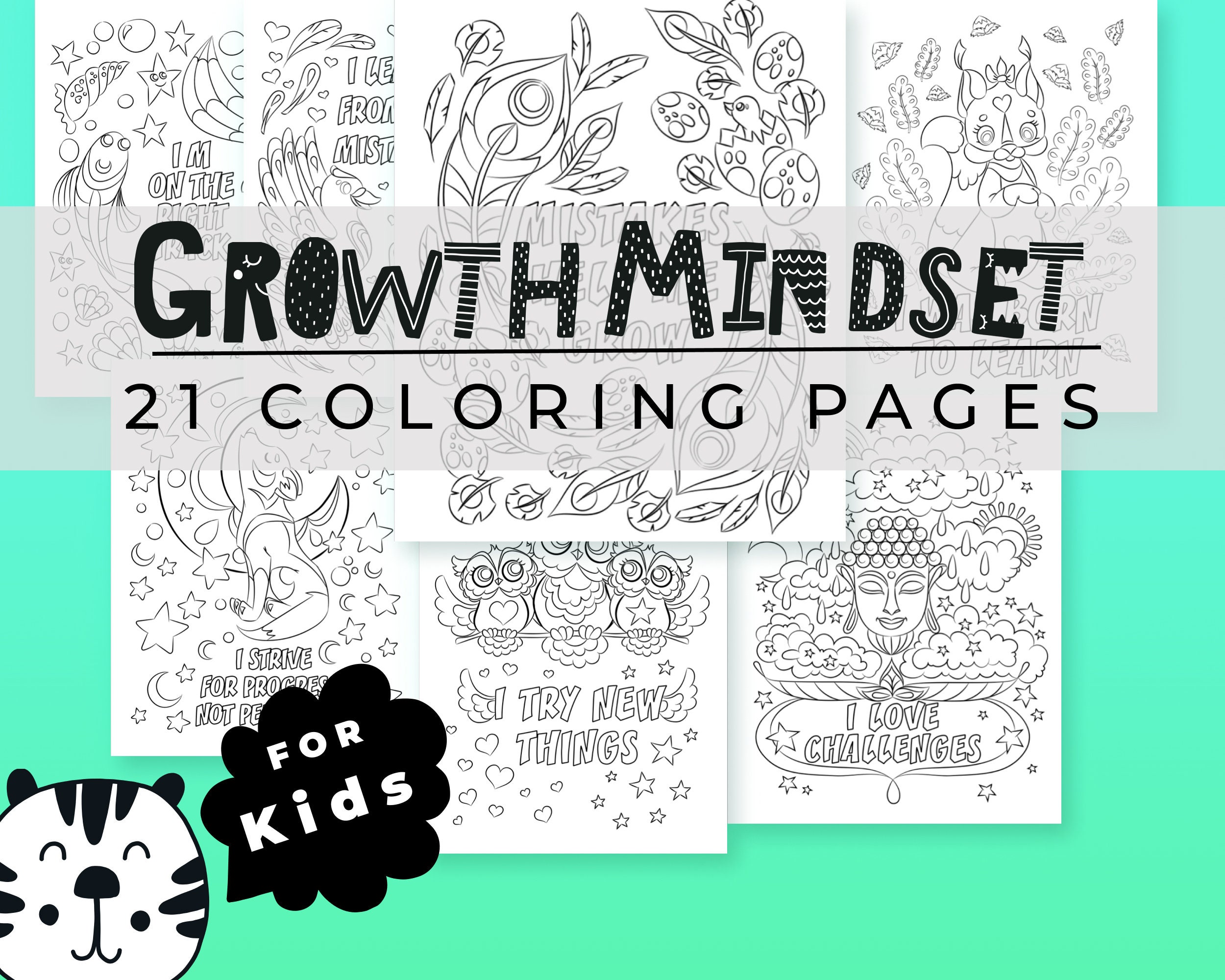 21 Growth Mindset Coloring Pages, Printable - Etsy