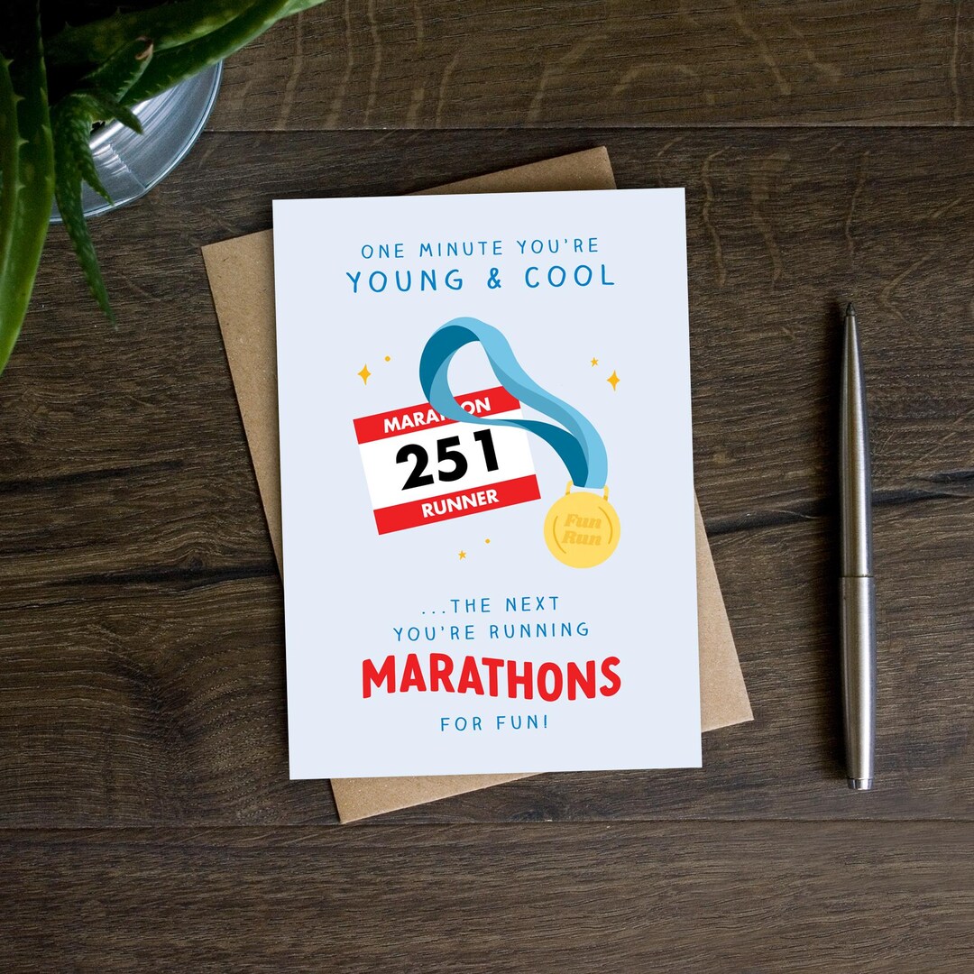 Funny Marathon Birthday Card for Runner, for Her, Him, Brother, Sister ...
