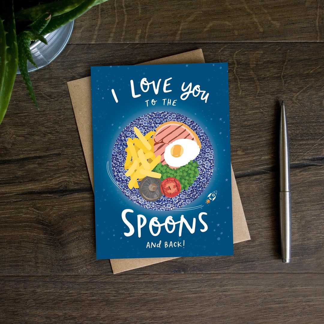 Funny Spoons Valentines Card for Her, Pub Anniversary Card for ...