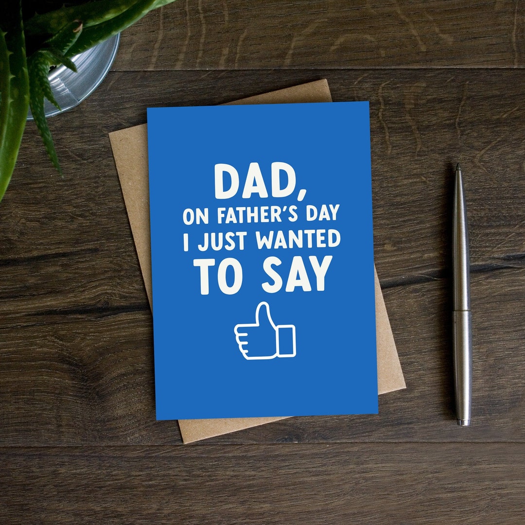 Funny Thumbs up Father's Day Card for Dad, Daddy, Stepdad, Facebook ...