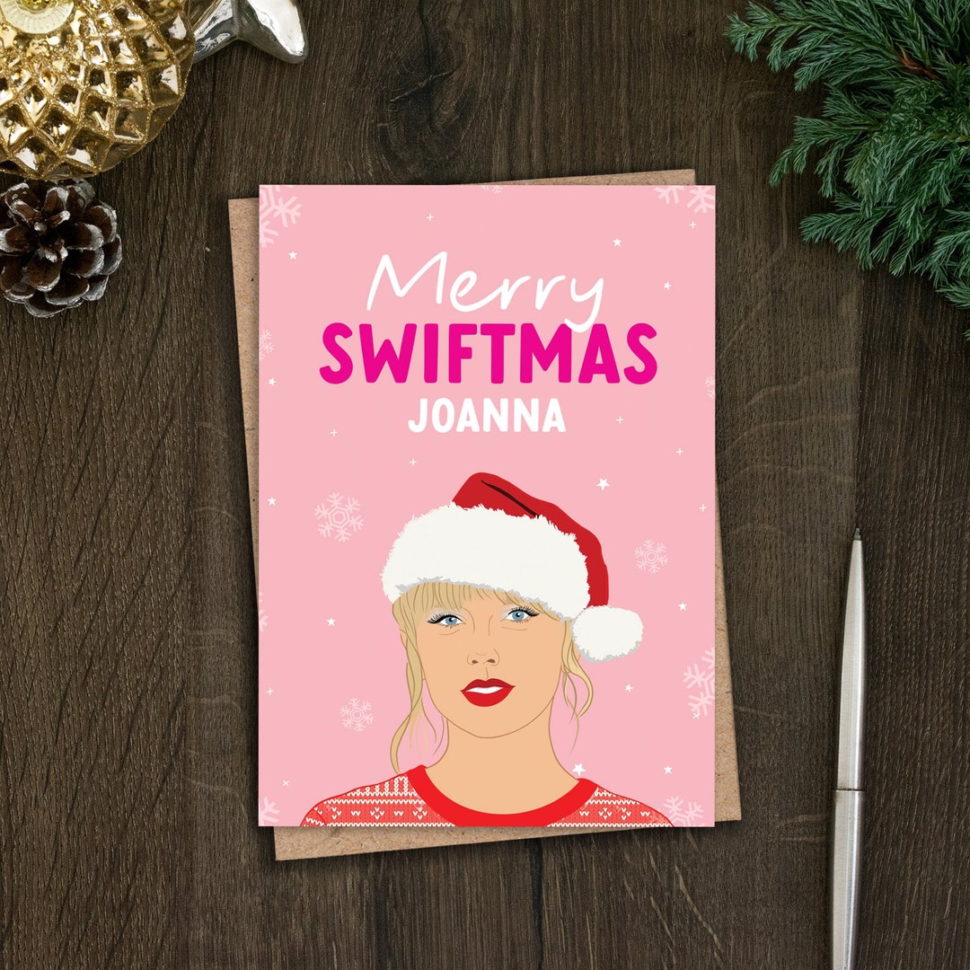 Personalised Swifty Christmas Card for Her, Music Xmas Card for Best ...